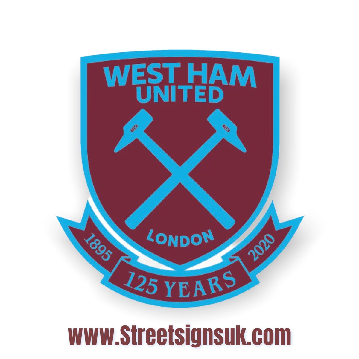 West Ham United 125 years self adhesive vinyl car sticker scooter decal ...