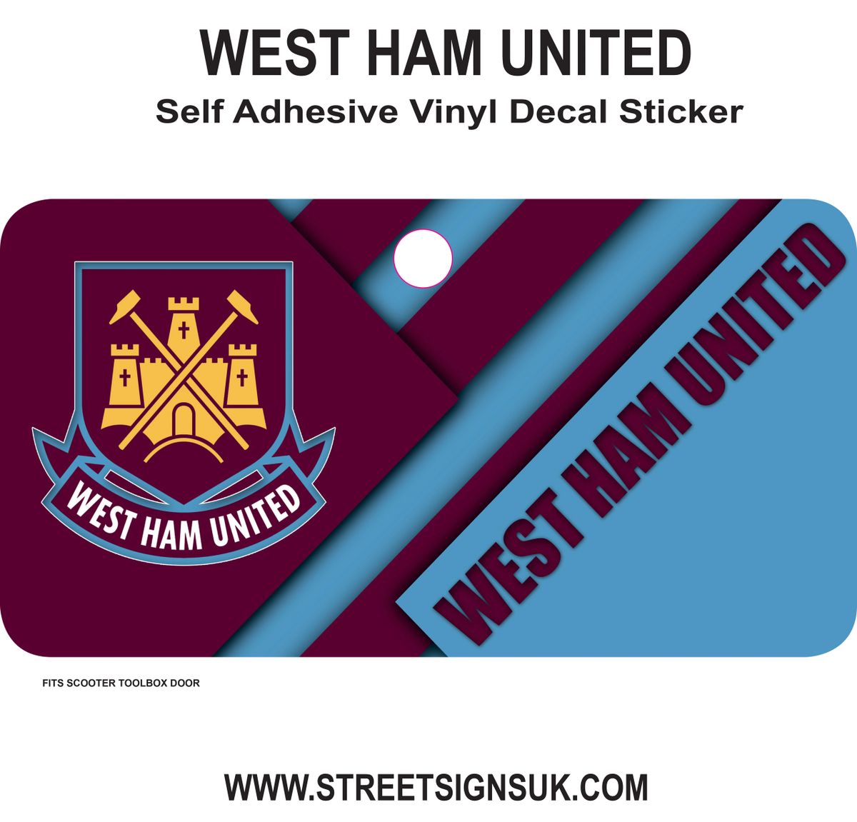 West Ham United F.C scooter toolbox door decal sticker