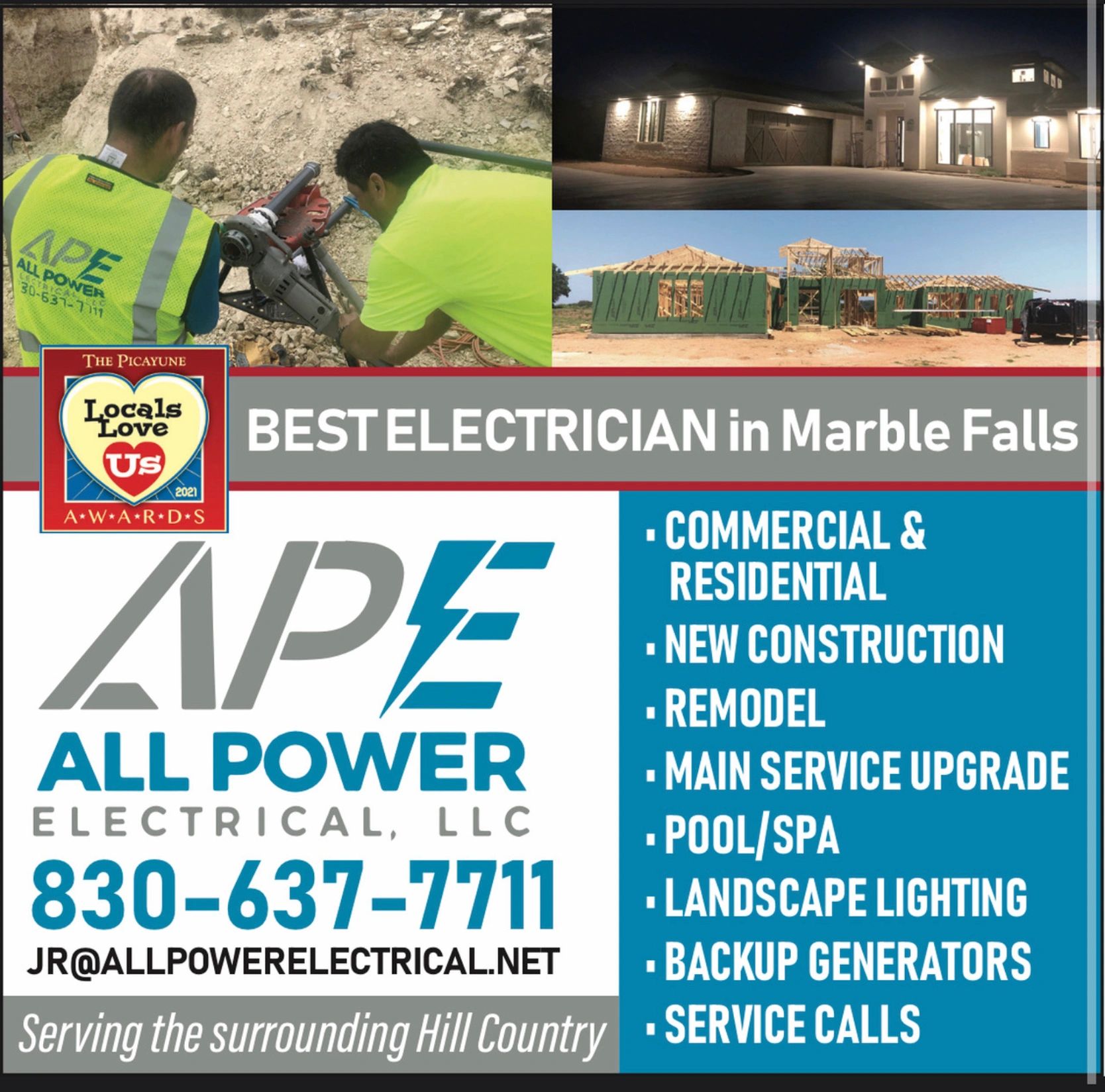 Electrician, Electrical Services - ALL POWER ELECTRICAL,LLC - Marble ...