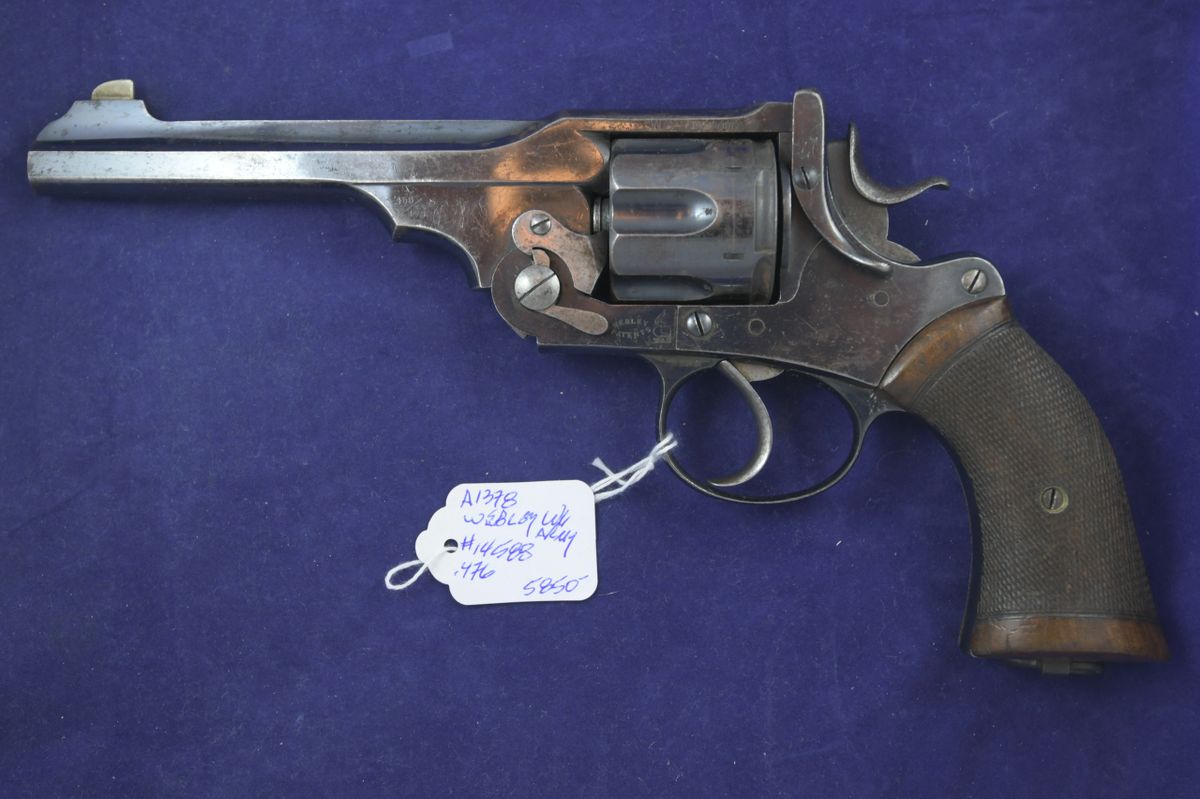 Webley WG Army, Blued, Wood Target Grips