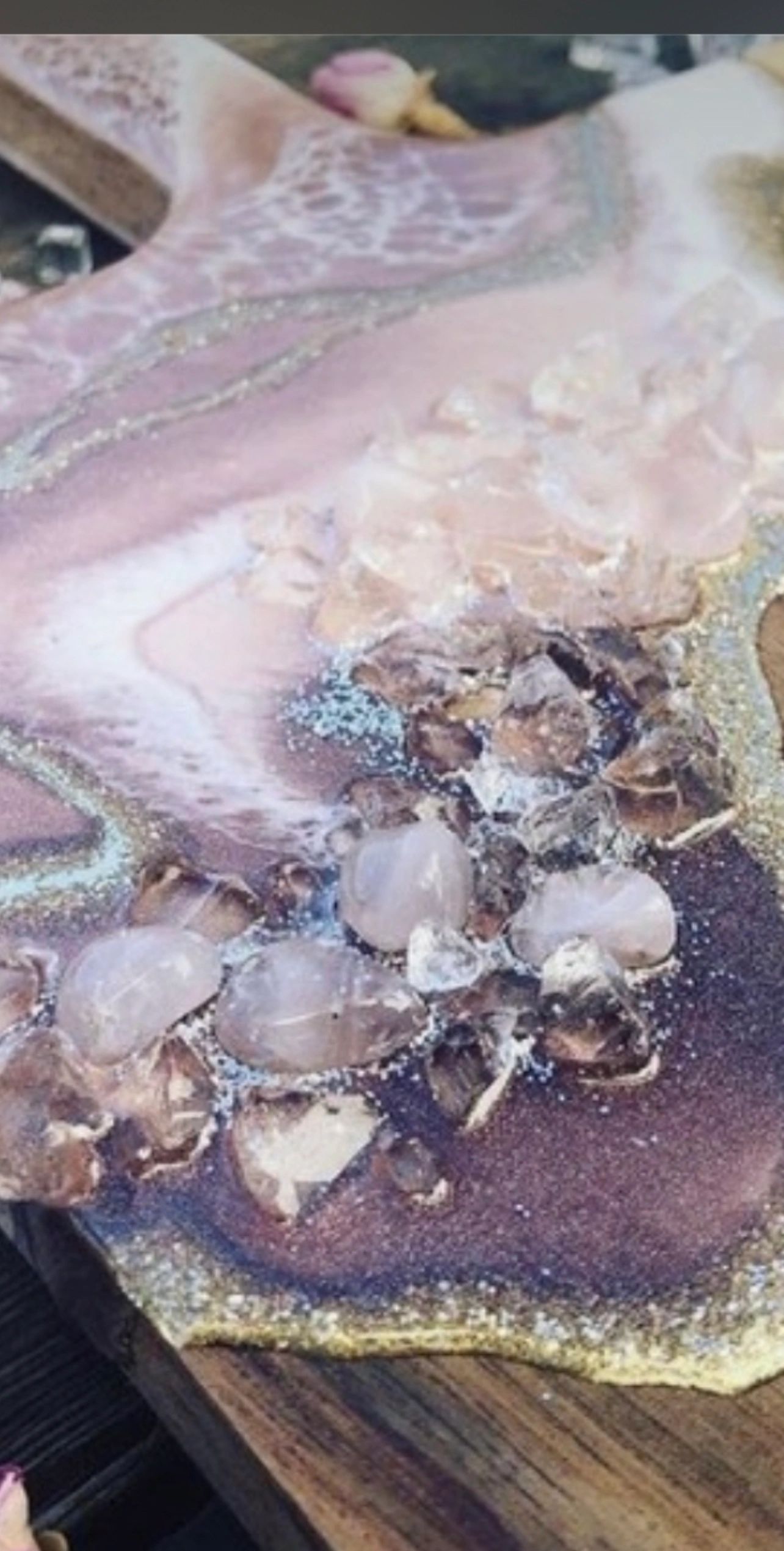 July 28 Geodes and Gemstones Resin Art Serving Board