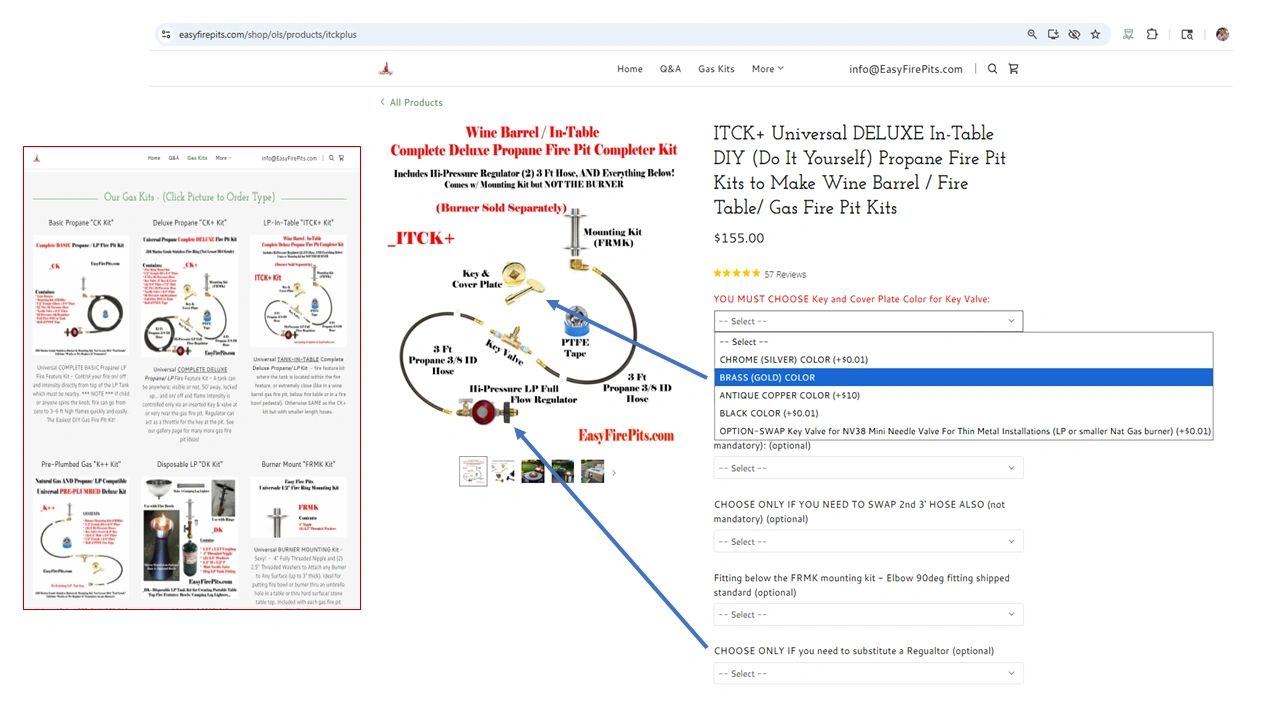 Ordering The Right Gas Kit and Options