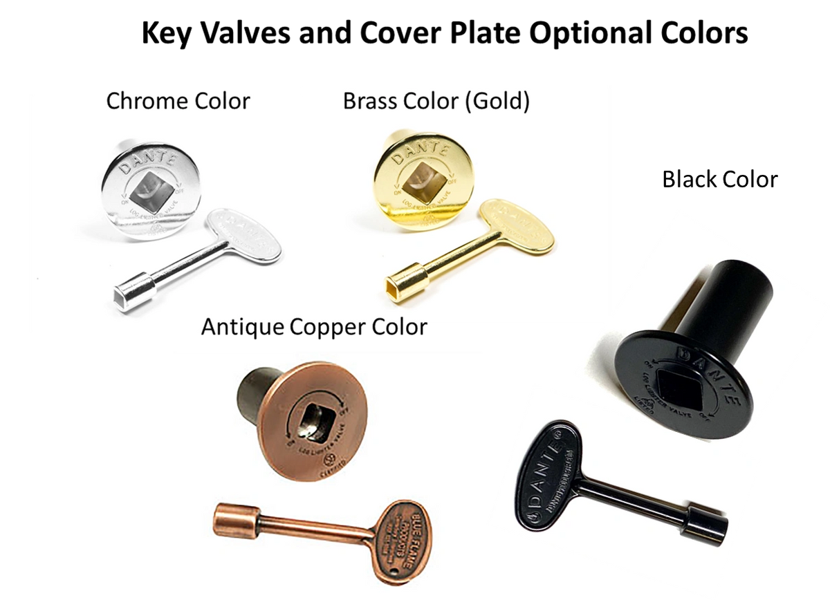 KV34S(B/AC/C/BK) STRAIGHT BRASS 3/4" KEY VALVE or LOG LIGHTER VALVE ...