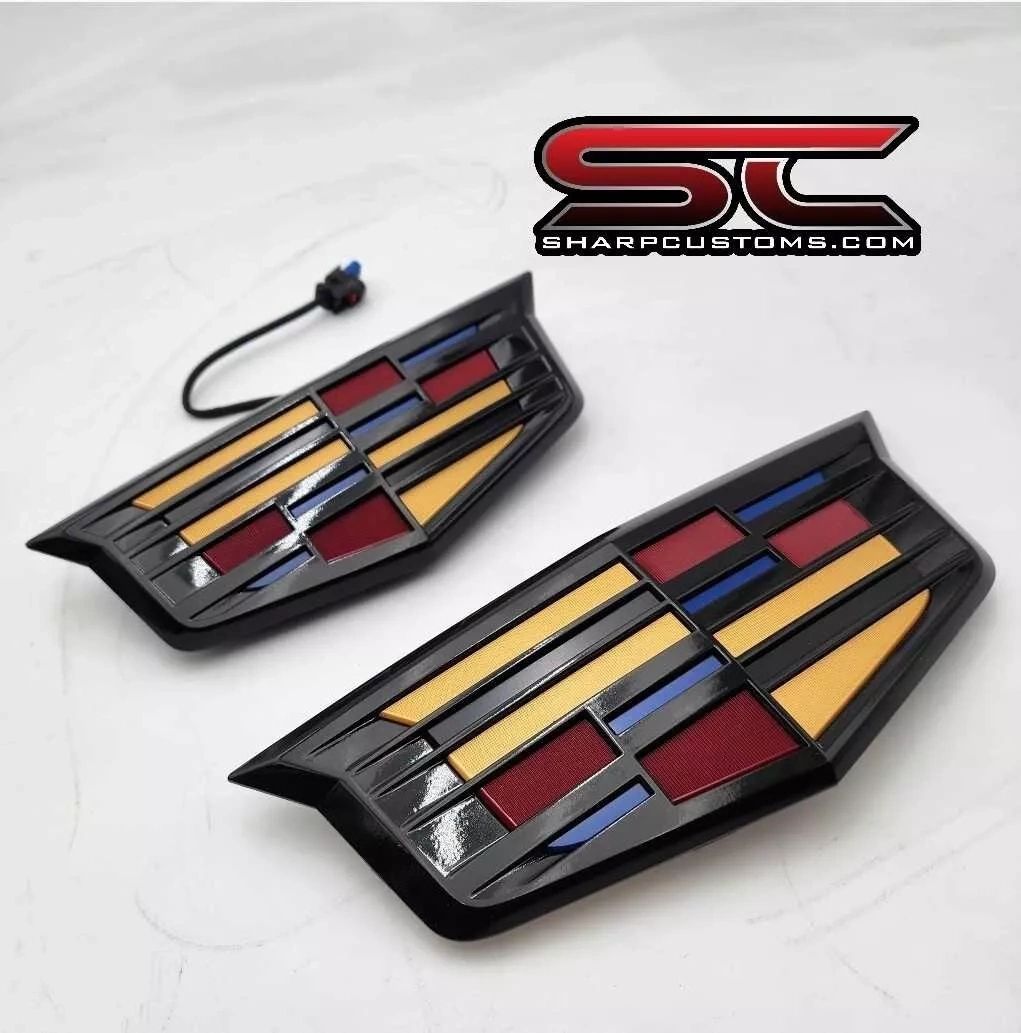 Cadillac Escalade multi colors GLoss Black emblem set for 2021, 2022 ...