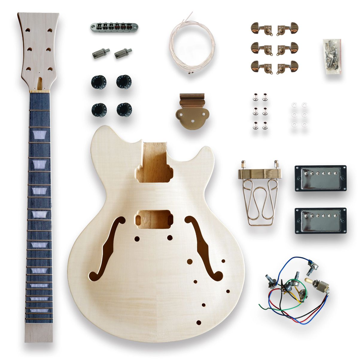 BexGears DIY SES Style Electric Guitar Kits Basswood with AAA Flamed ...