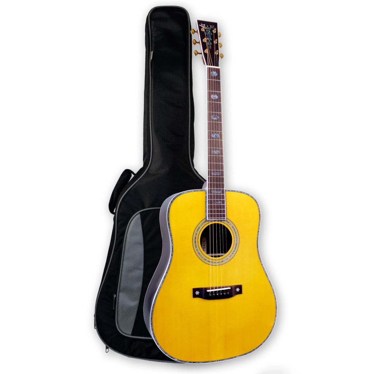 TARIO 41'' Acoustic All Solid Guitar Solid A+Sitka Spruce Top Solid ...