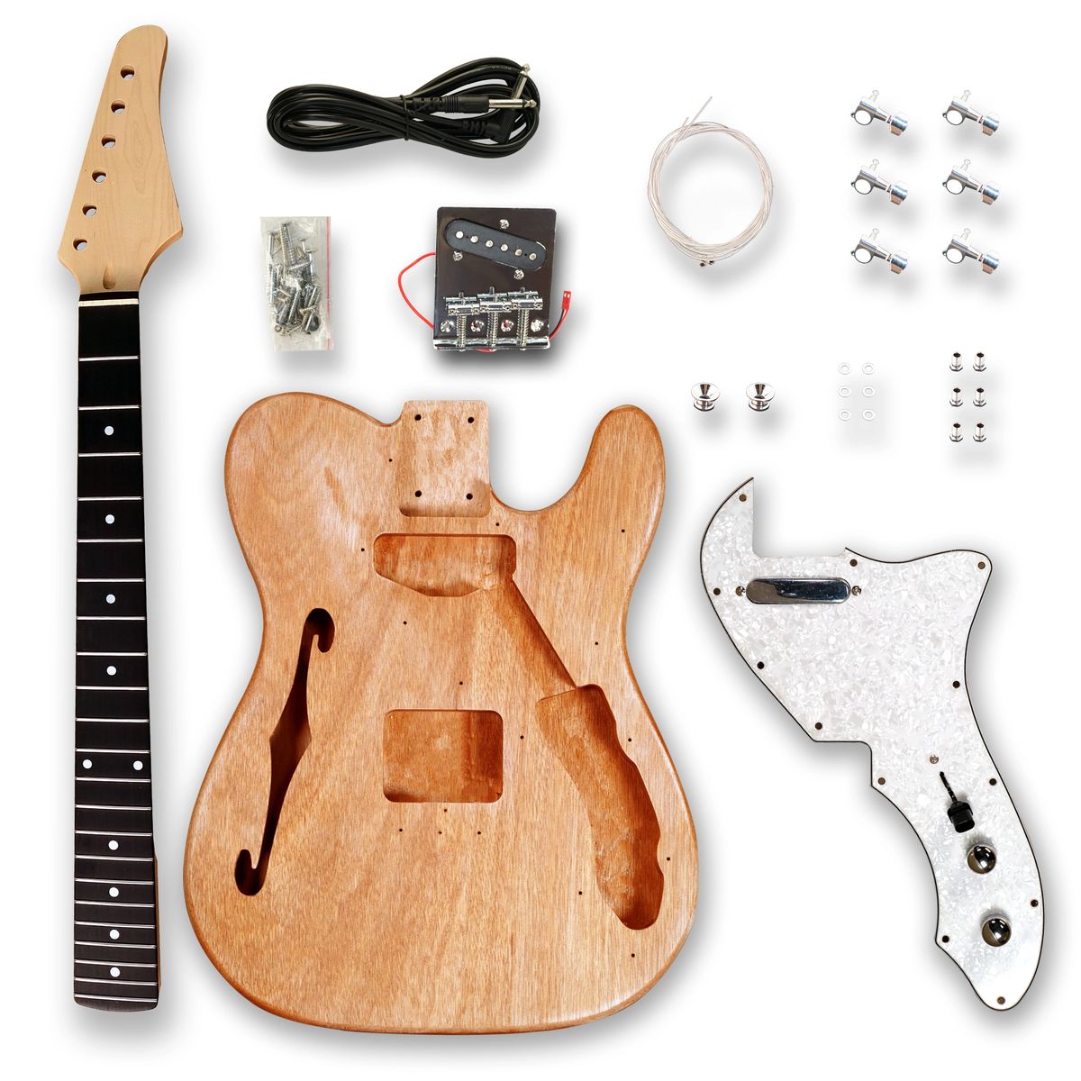 BexGears DIY Semi Hollow body Electric Guitar Kit Guitar Kits Beginner ...