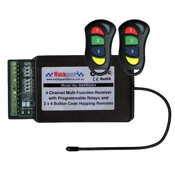 4 channel code hopping remote control system with relay outputs Rhino ...