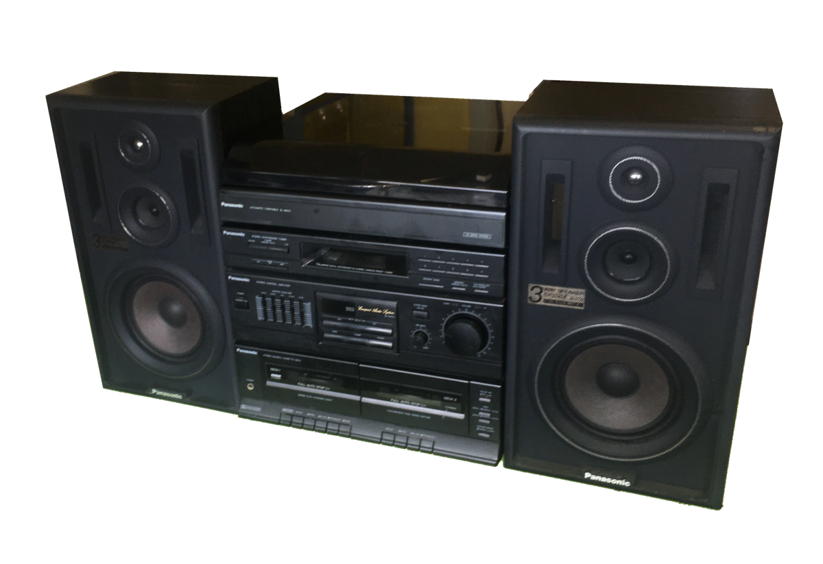 Panasonic Mid size Shelf Hi-fi system SA-HM42 Vinyl / Twin Cassette ...