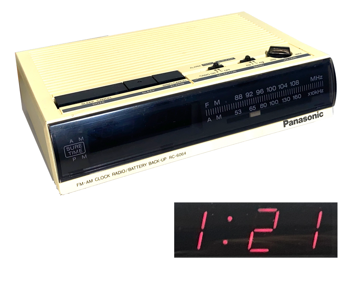 Panasonic RC-6064 Red LED AM FM Clock Radio 1989