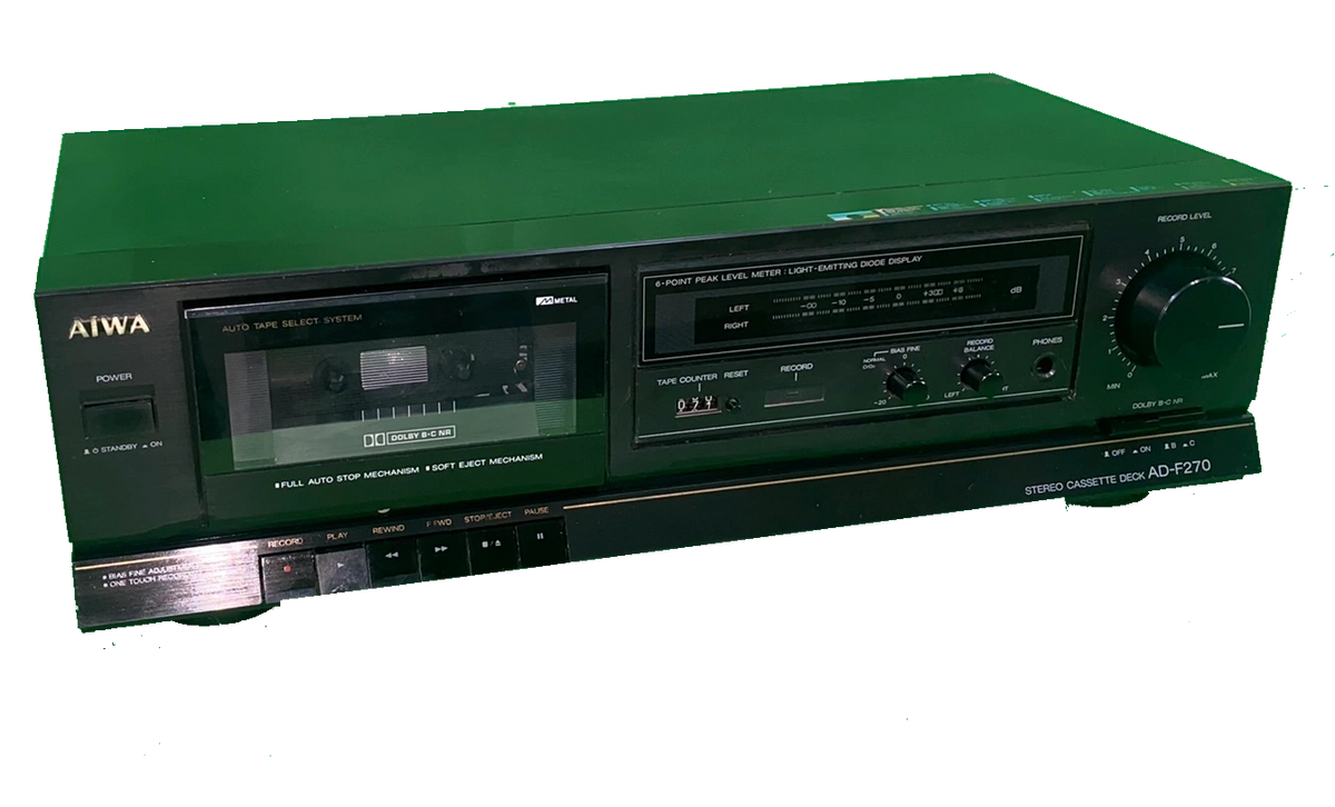 AIWA AD-F270 front load Cassette Deck Dolby B and C, 3 tape types, Bias ...