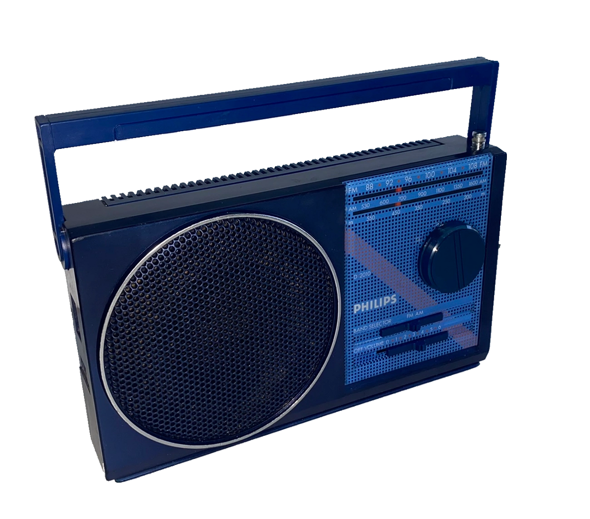 Philips D2010 AM/FM AC/DC Analogue Transistor radio Blue 1985