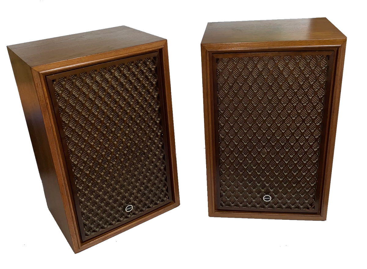 Sansui SP50 compact 8” two way lattice front AlNiCo speaker system 1969 ...