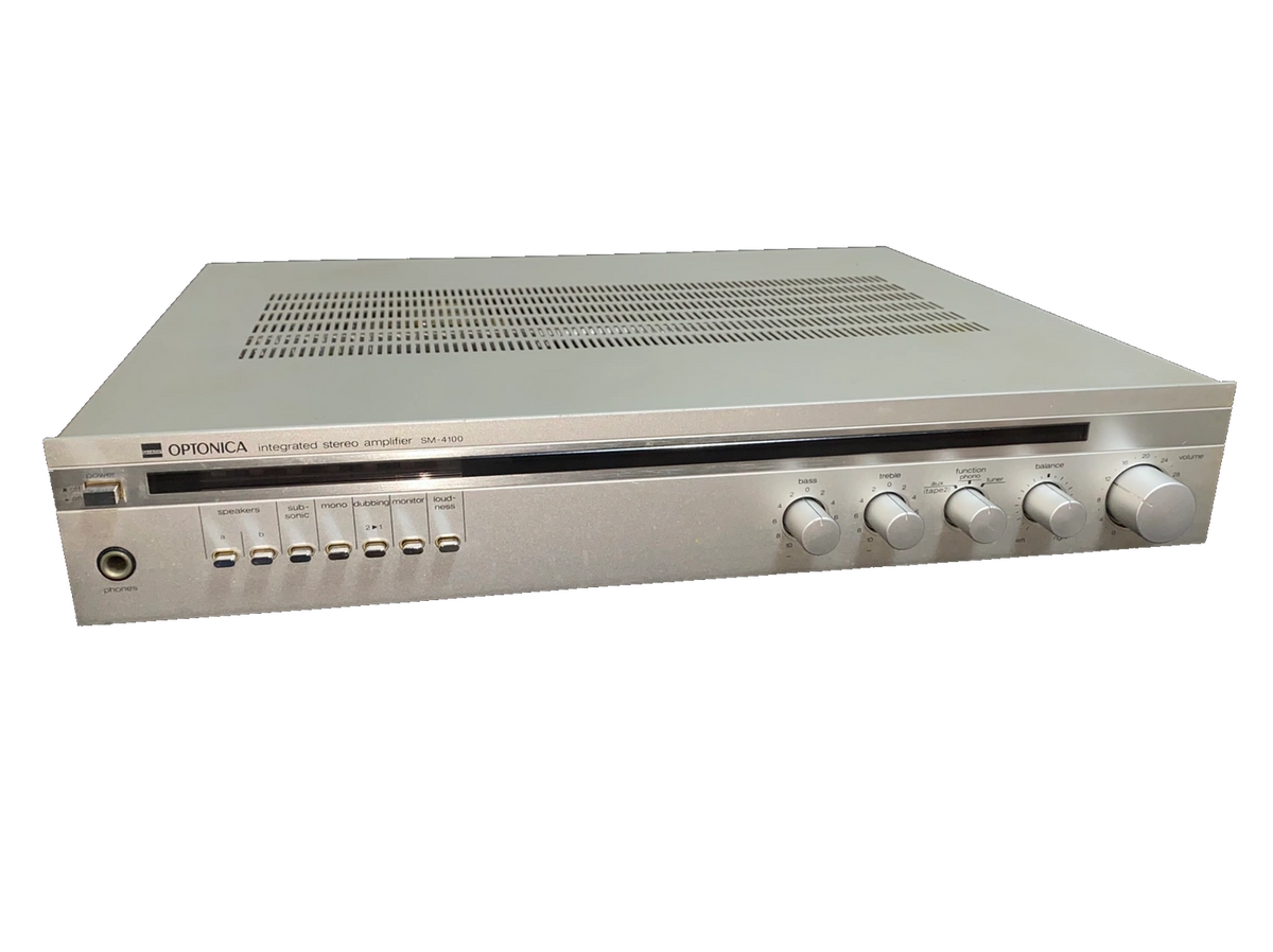 Sharp OPTONICA SM-4100E Amplifier 2x30W low profile silver face 1980 SM4100