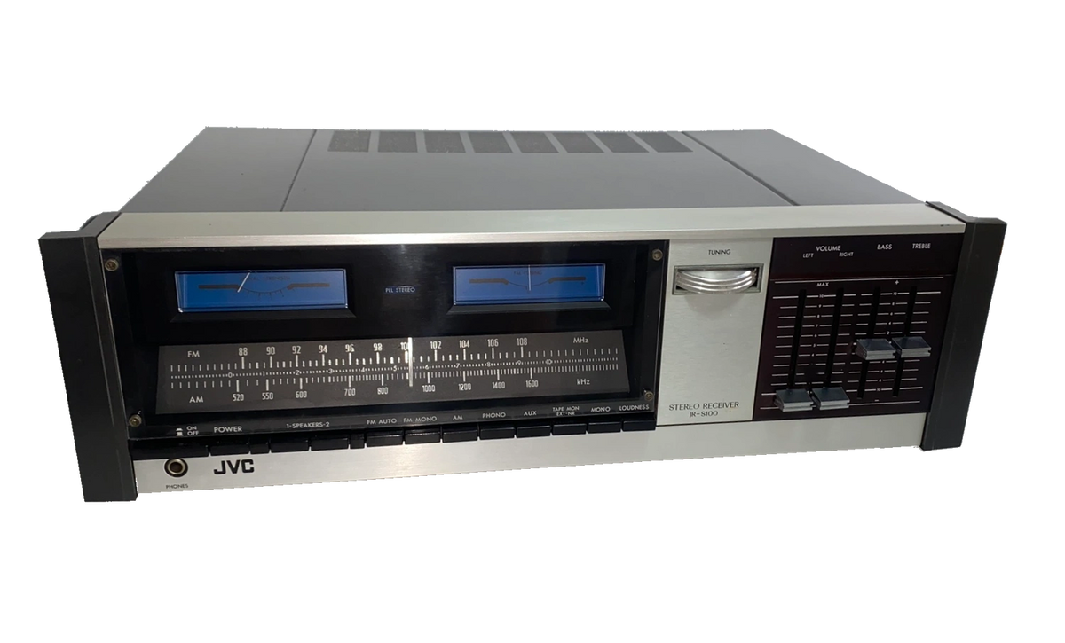 JVC JR-S100 Large Amplifier Receiver AM / FM Stereo Silver face 2 x 22W ...