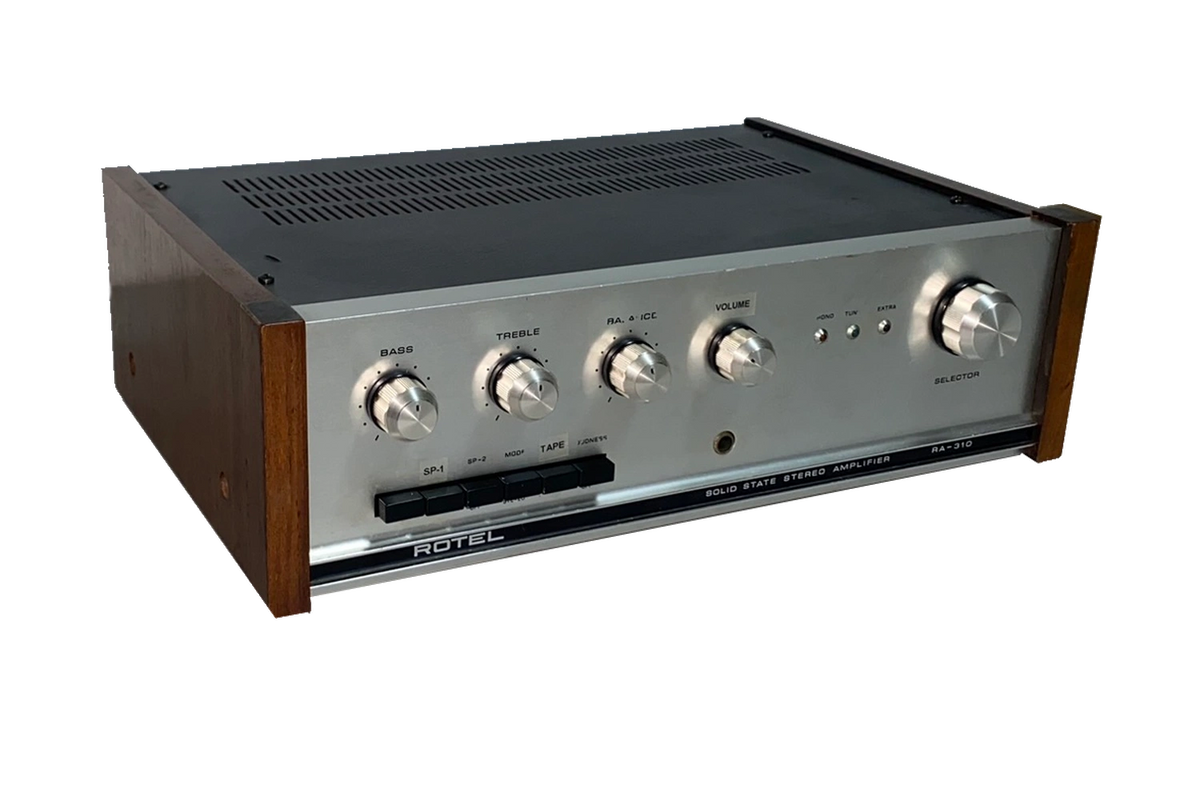 ROTEL RA-310 2 x 20W Amplifier Silver face Timber sides 1972 RA310