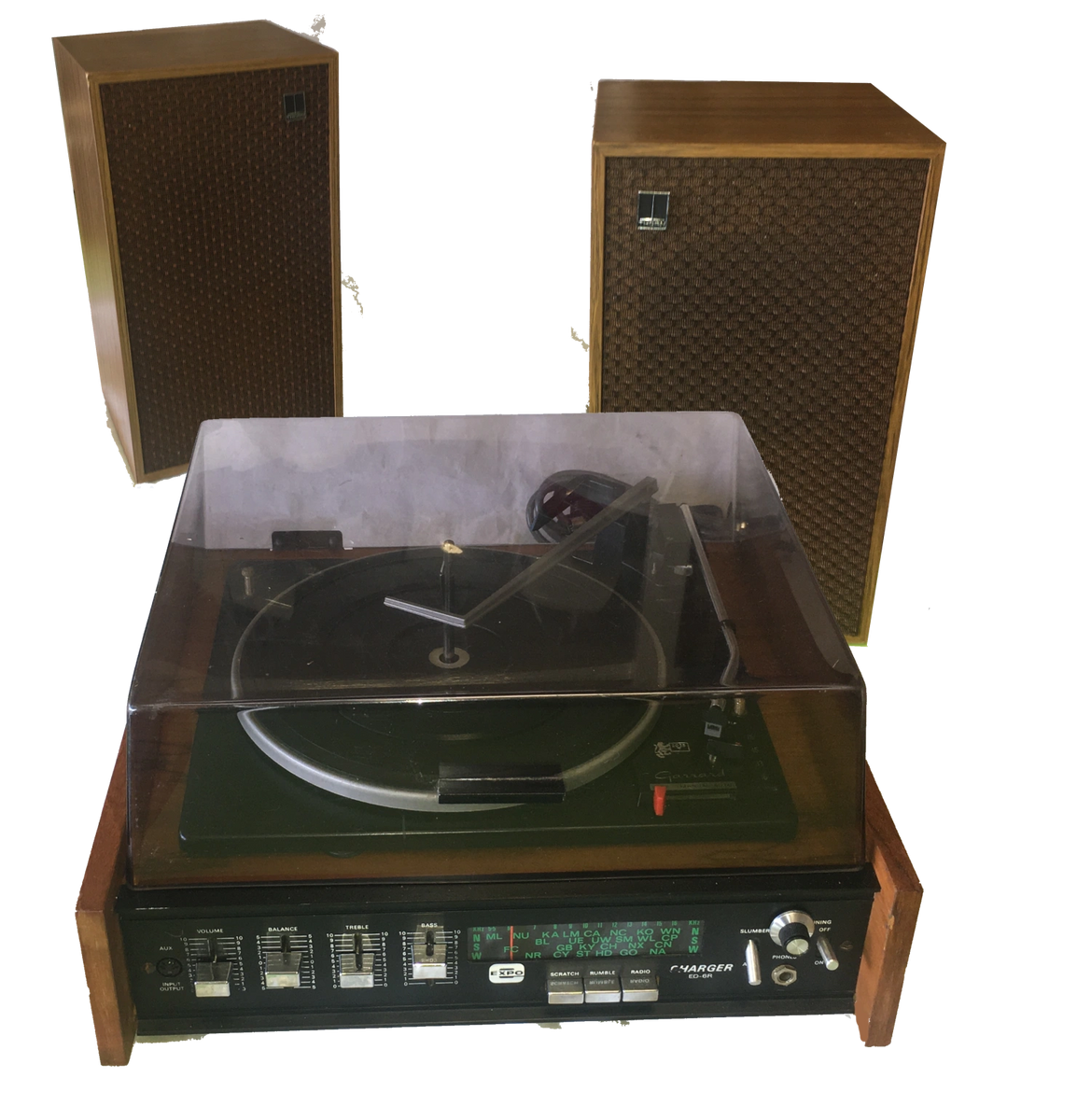EXPO "Charger" Aussie 3 piece Stereogram 6 stack Record Player Radio c1969