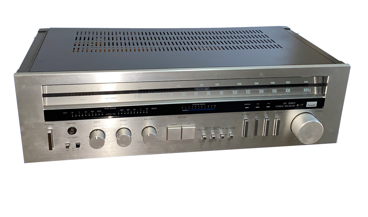 SANSUI R7 2 x 45W AM FM Stereo Receiver Amplifier, power meters, push ...