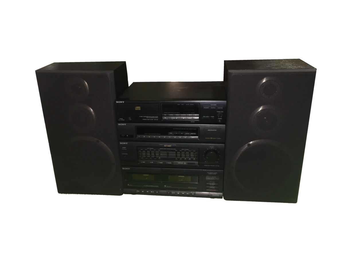 Complete 1989 Midi Hi-Fi system SONY XO-D301 AM/FM/SW / Dual Cassette ...