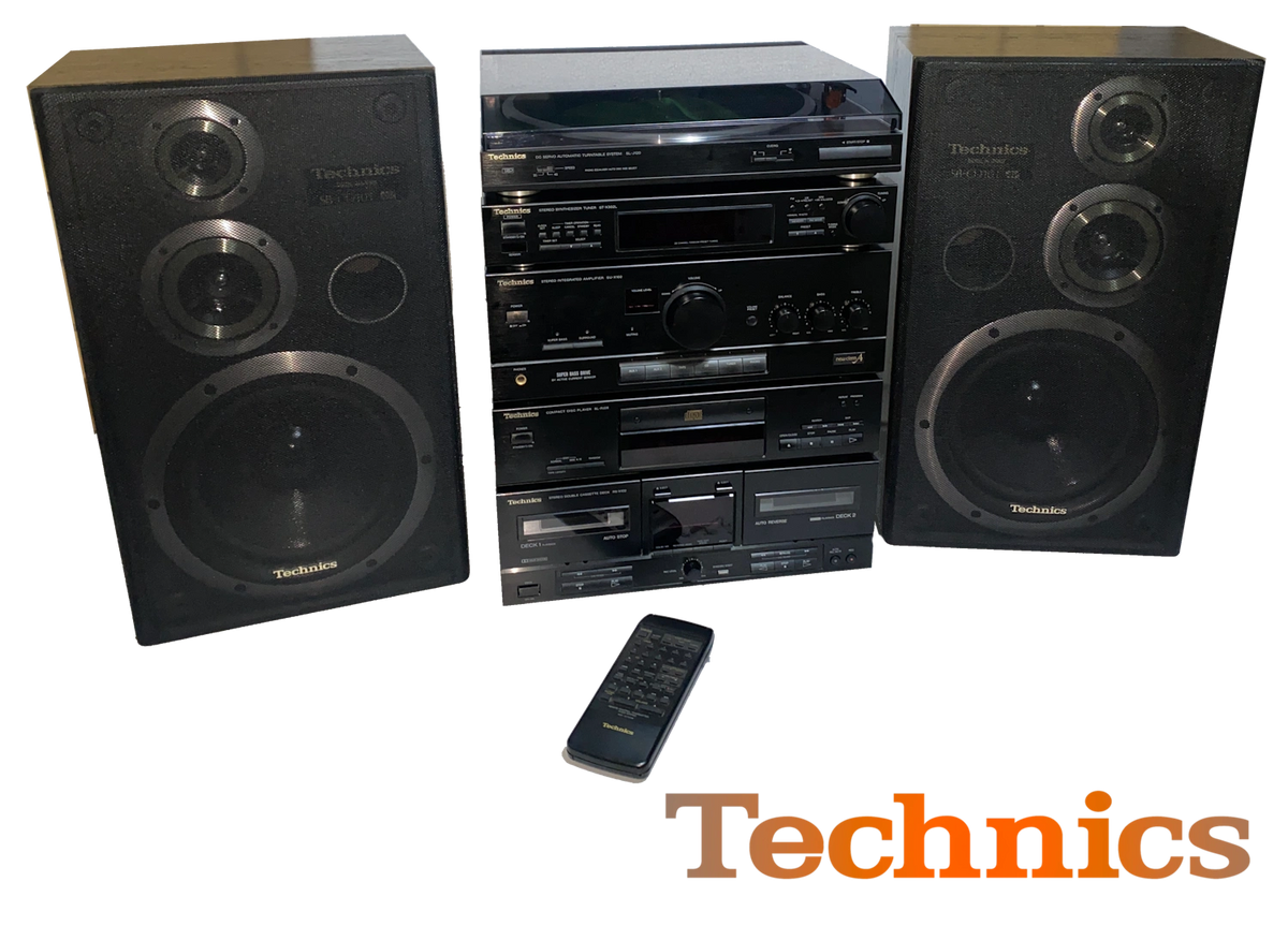 Complete TECHNICS 2x40W Component Hi-Fi system SL-J120 Turntable, ST ...