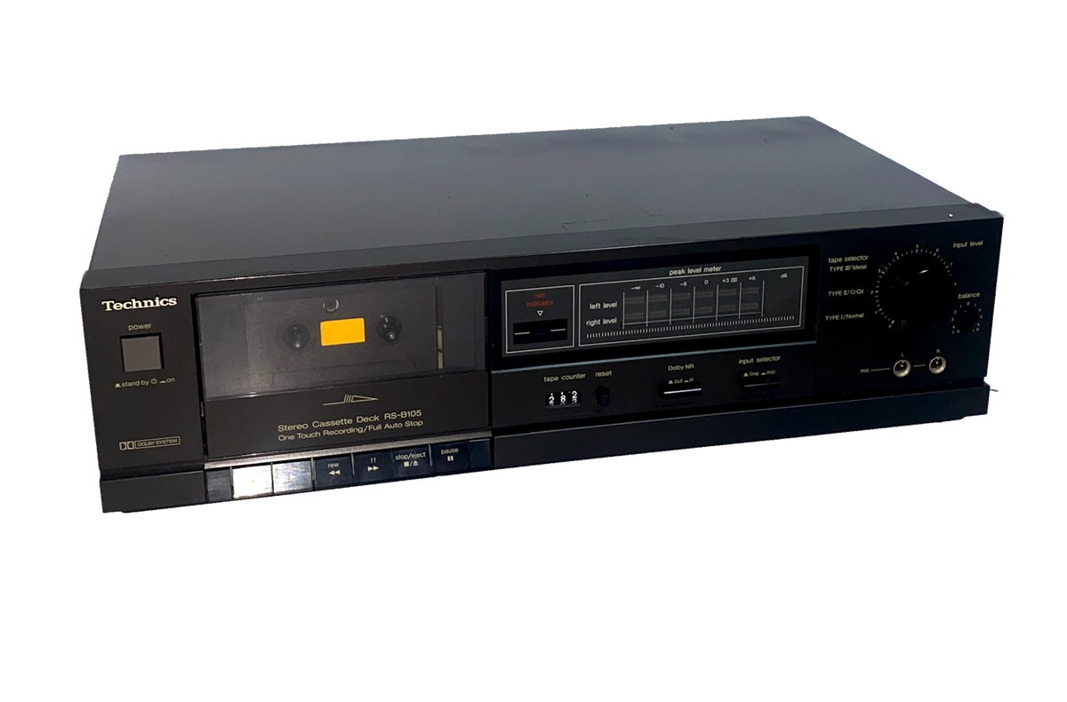 Technics RS-B105 Cassette Deck Black, Dolby, 3 tape types, microphone ...