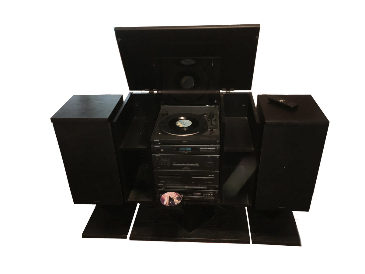 Complete 1990 Philips Hi-Fi system 9400 - Cabinet, Speakers, Turntable ...