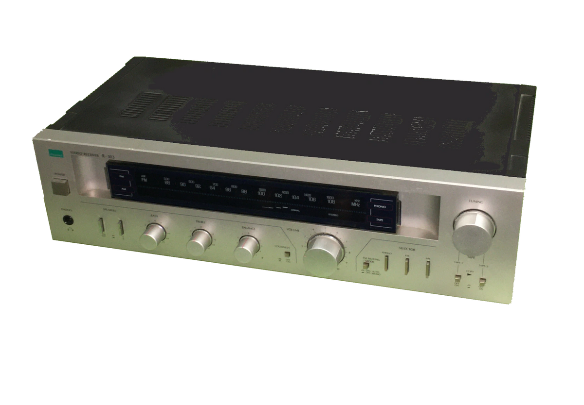 Sansui R-303 2 x 20W Silver Face AM/FM Receiver Amplifier 1982