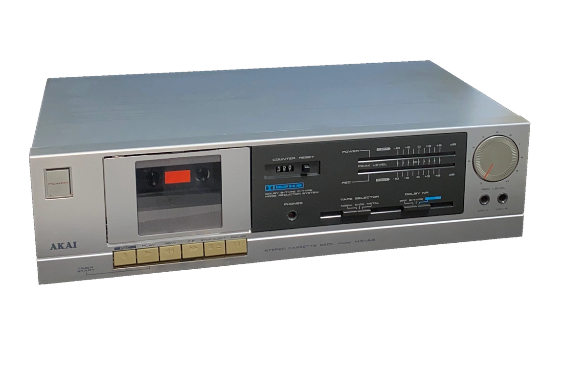 Akai HX-A2 Front load Cassette Deck 3 tape types, Dolby B C, Silver ...