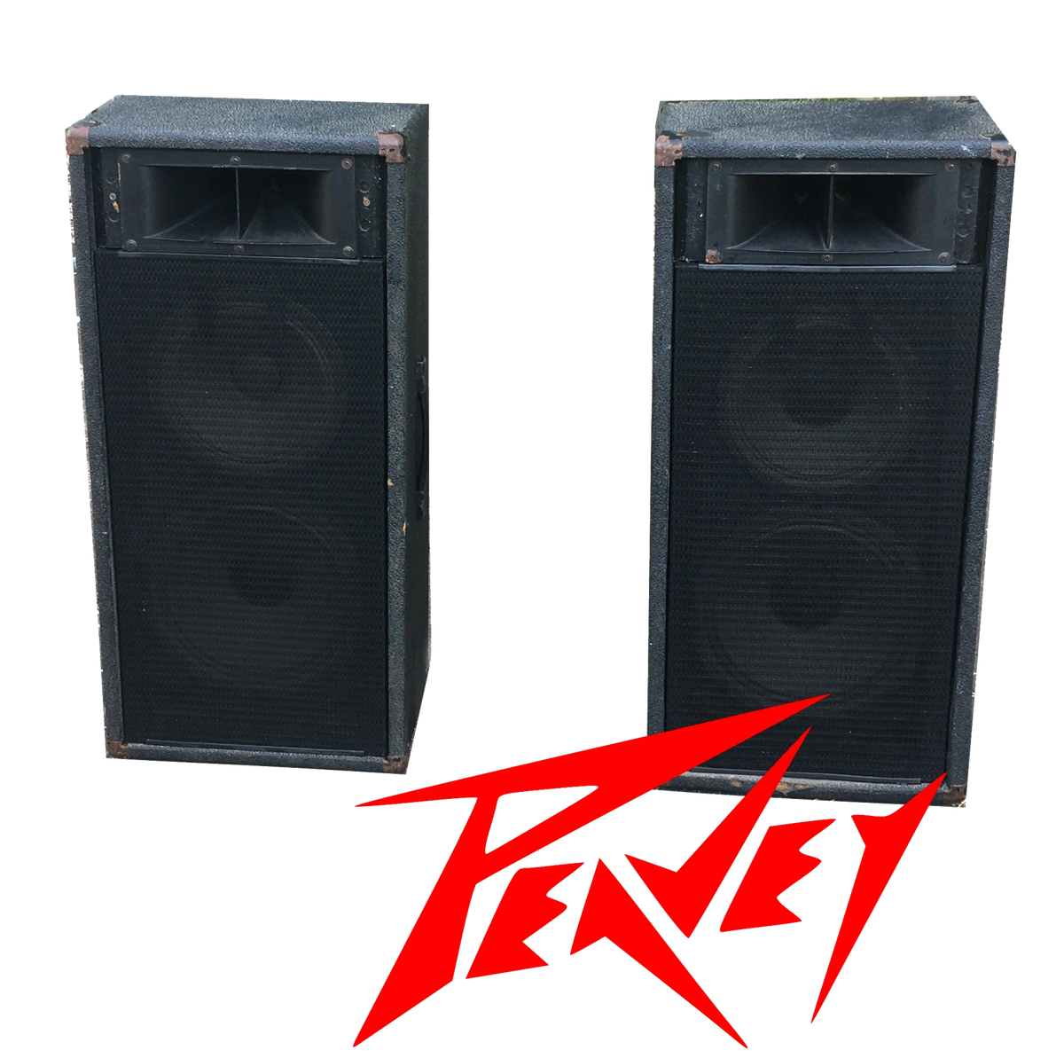Pair Peavey USA vintage huge DJ / PA / man cave column speakers 1210HS 1989