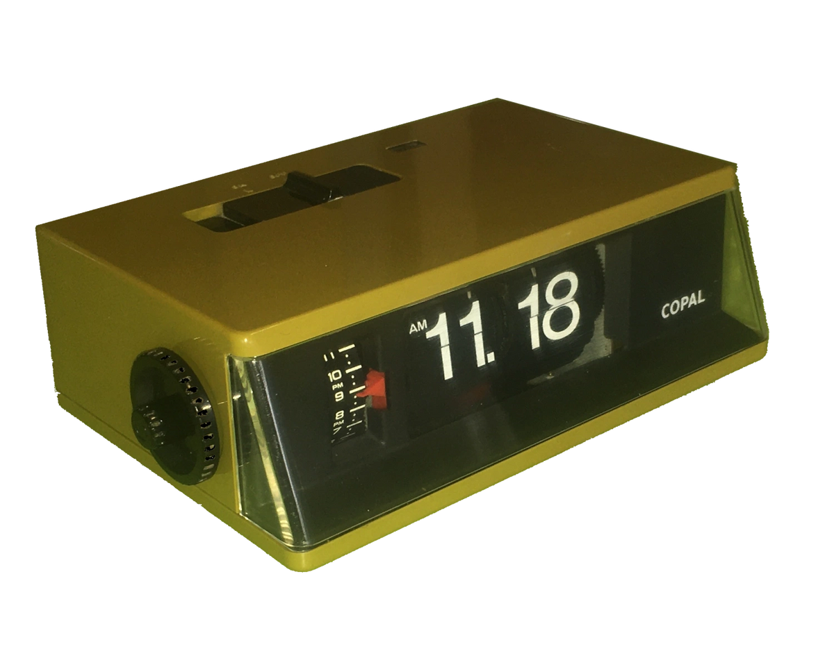 Copal Japan Flip Clock with alarm RP-240 RP240 early to mid 70s green ...