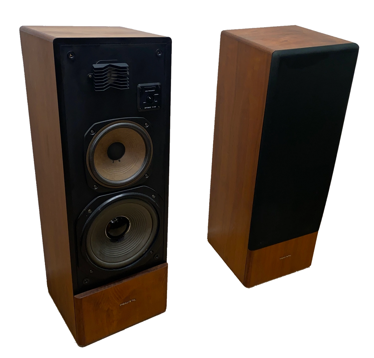 Realistic Optimus T-110 2 way + Passive Floor standing speakers Walnut ...