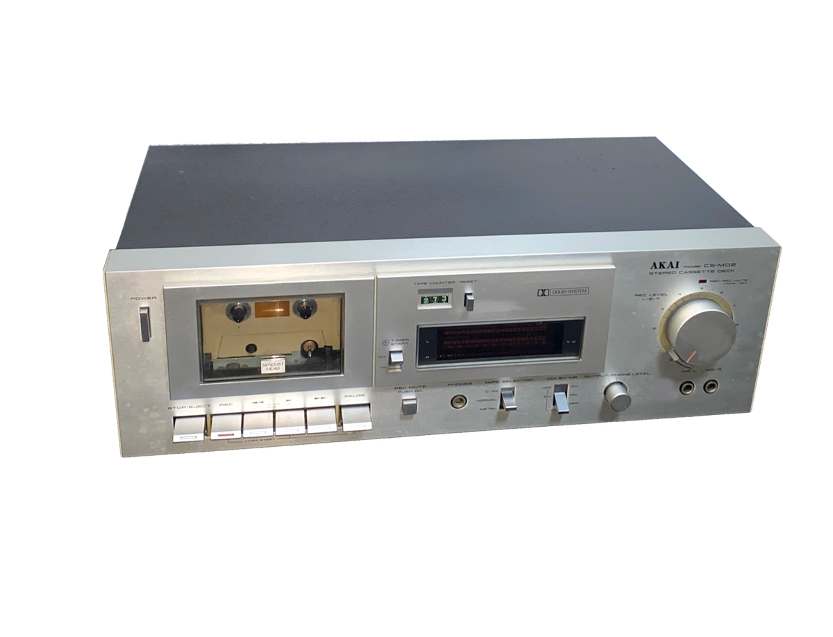 Silver face AKAI CS-M02 large Cassette Deck, 3 tape type, Dolby, mic ...