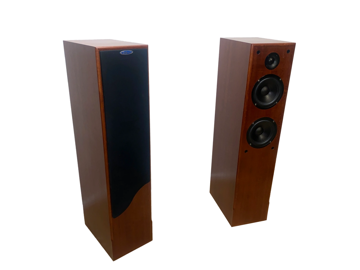 Australian made Subsonic XM3 3 way floor standing tower speakers Jarrah ...