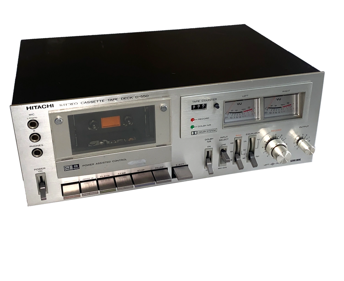 Hitachi D-550 Silver Face Cassette deck traditional design, Dolby B ...