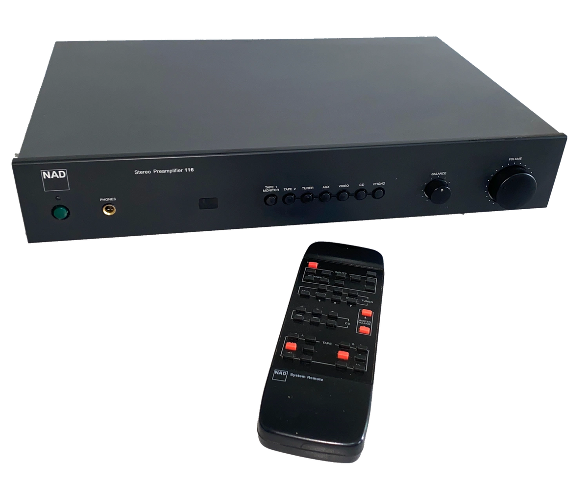 NAD 116 Control Preamplifier complete with remote control 1997 MM/MC