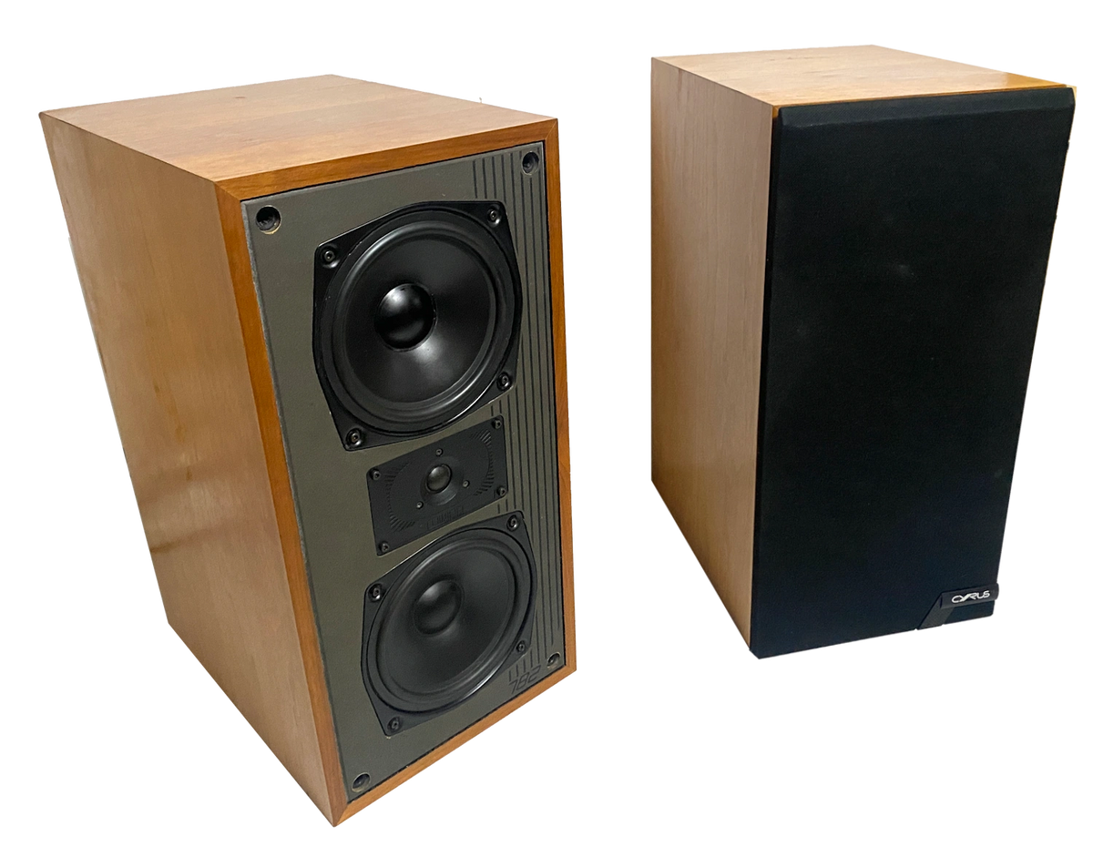 Mission Cyrus 782 Speakers Twin 7in 2way design 1989 oiled veneer finish