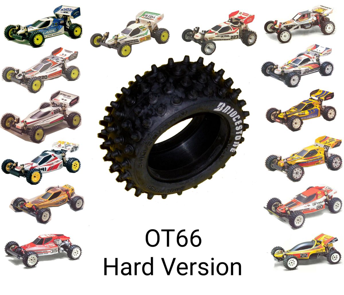 Limited production Kyosho Repro Tire OT66 hard version Turbo Optima ...