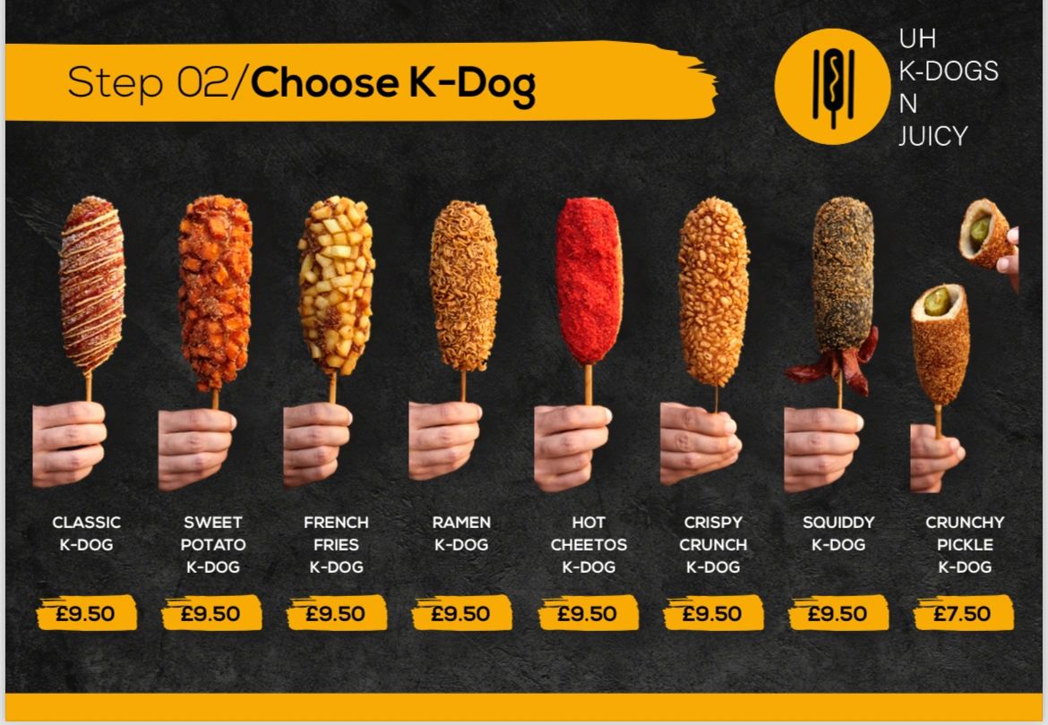 Menu | Uh K-Dogs & Juicy