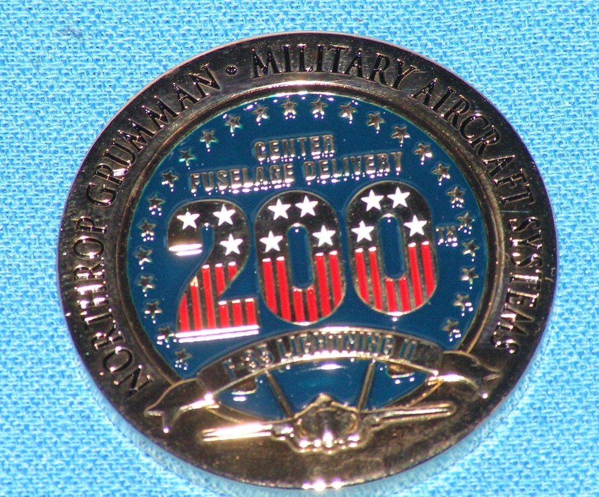Northrop Grumman F-35 JSF Joint Strike Fighter Coin 200th Center ...