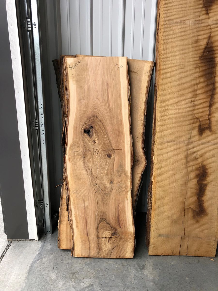 Hickory Live Edge Slab