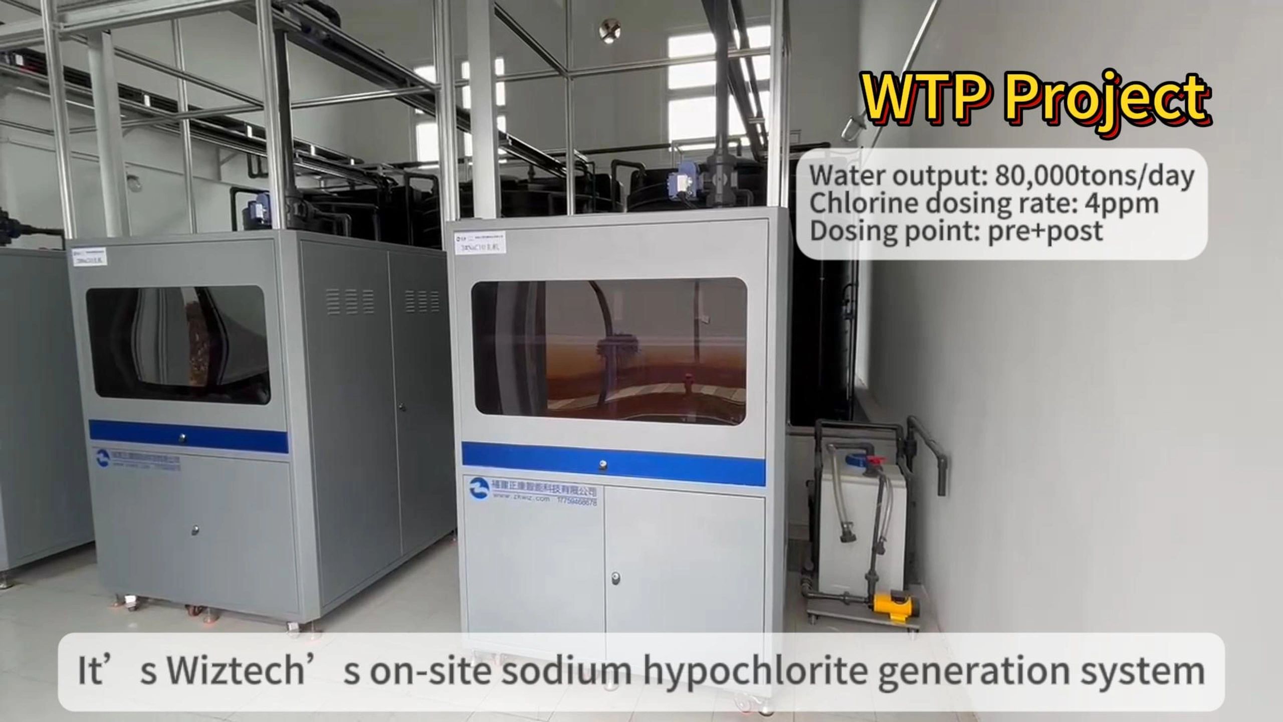 80000T/D WTP with Wiztech's On-site Sodium Hypochlorite Generator