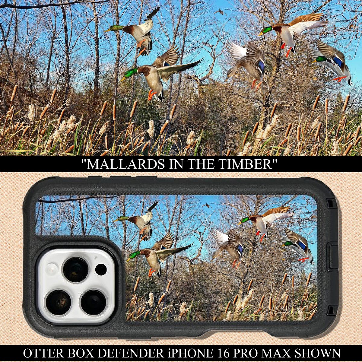 "MALLARDS IN THE TIMBER"