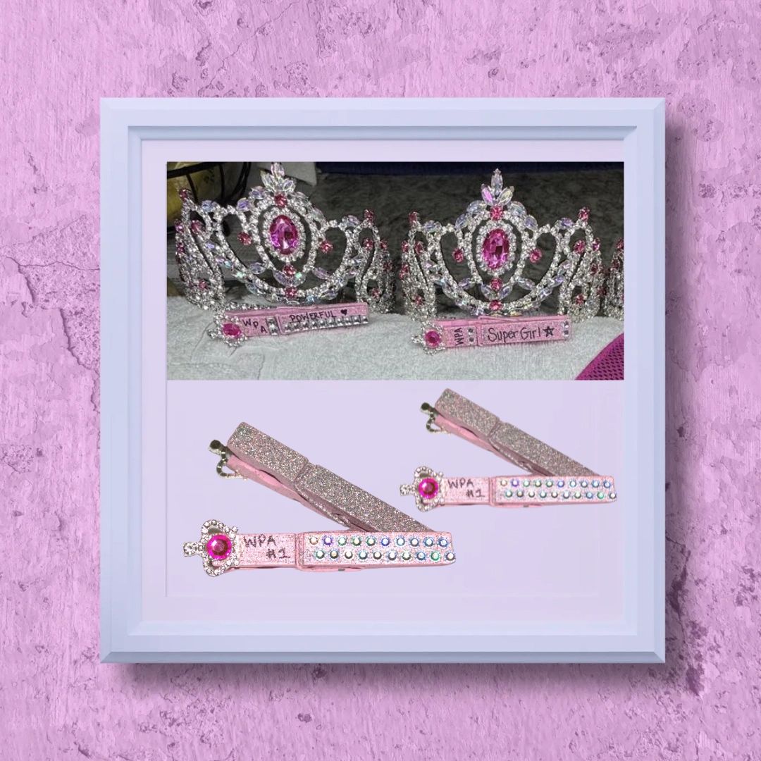 WPA "PIN ME" Glitter and Pink Custom Pins