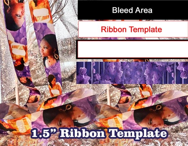 1.5" Sublimation Ribbon Template - In Memory of - Christmas Gift Boxes ...