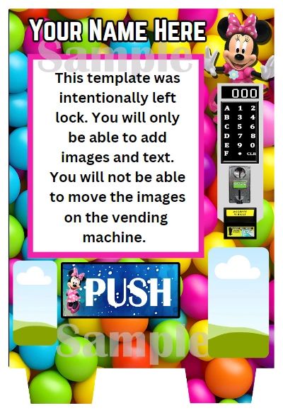 SAMPLE - 12"x16" - Minnie Bubble Gum Easter Basket Vending Machine ...