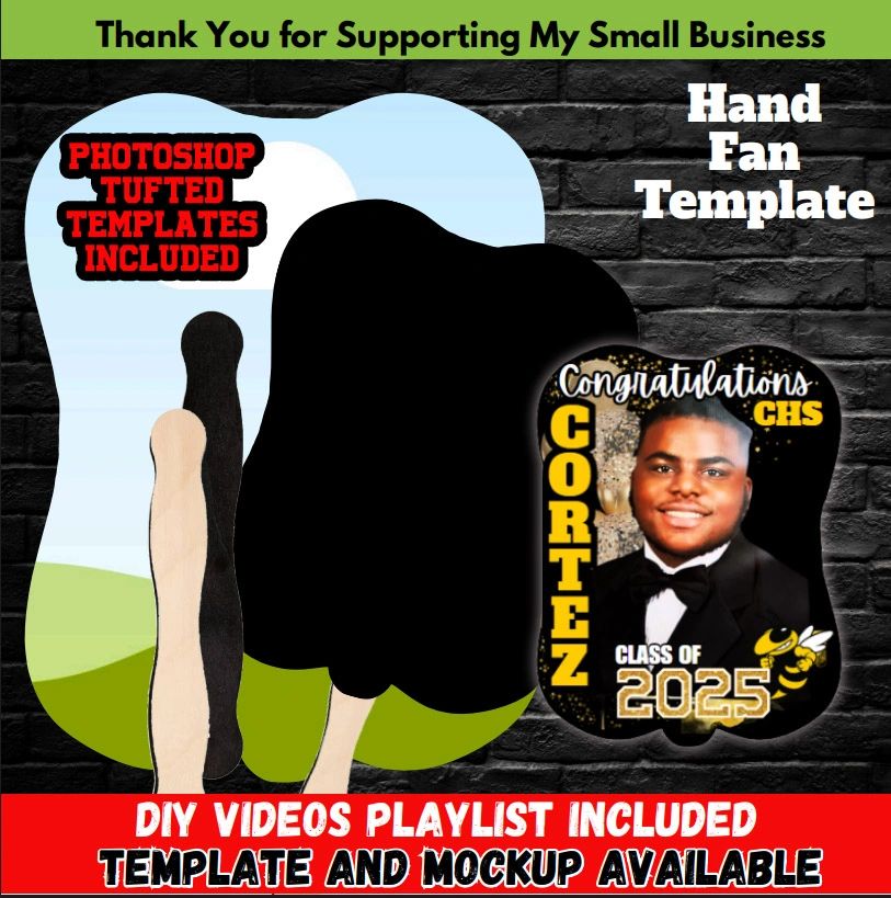Custom Hand Fan Editable in Canva - How to Make a Large Hand Fan using ...