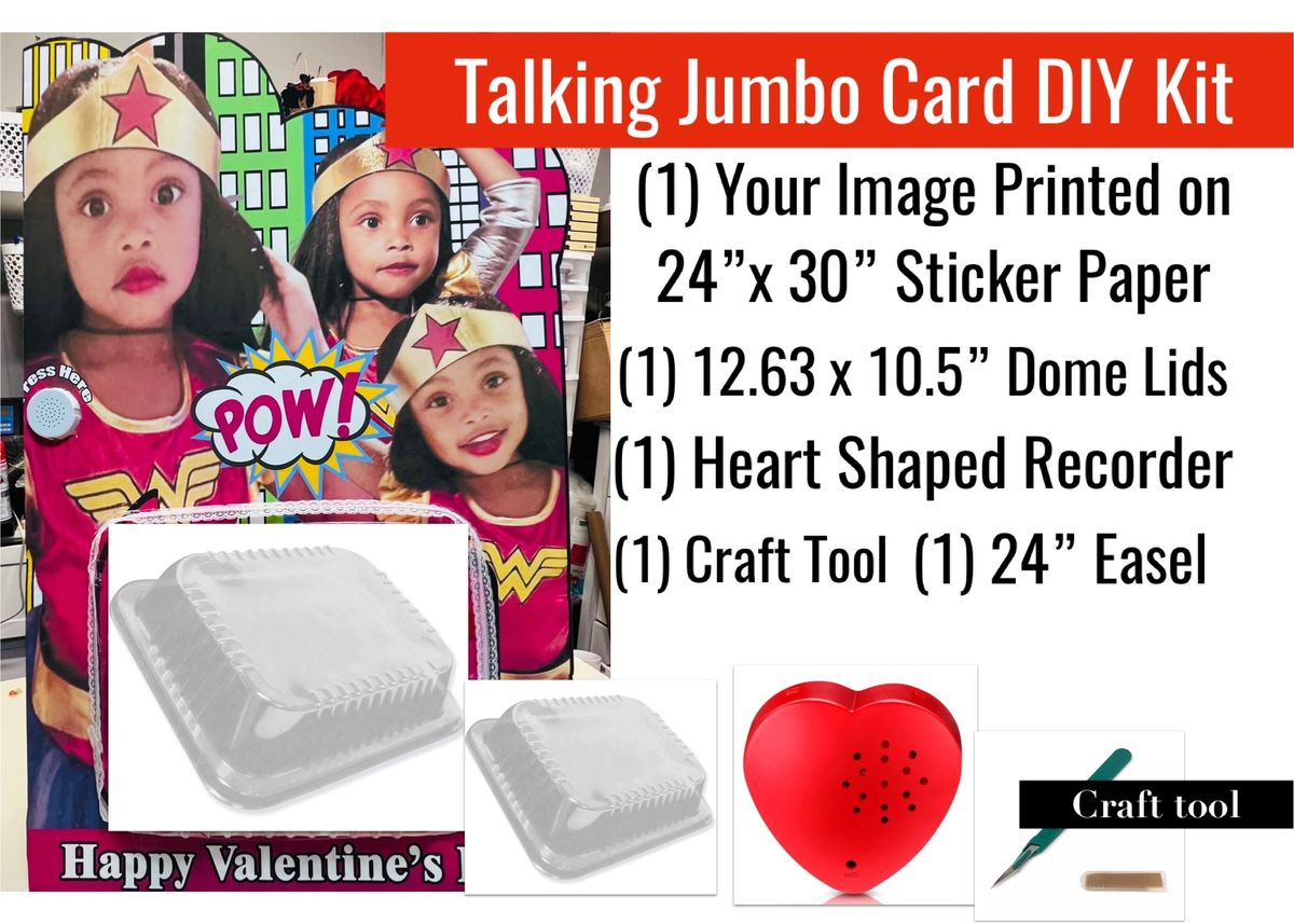 Jumbo Valentine’s Day Talking Card Kit w/RedHeart Recorder