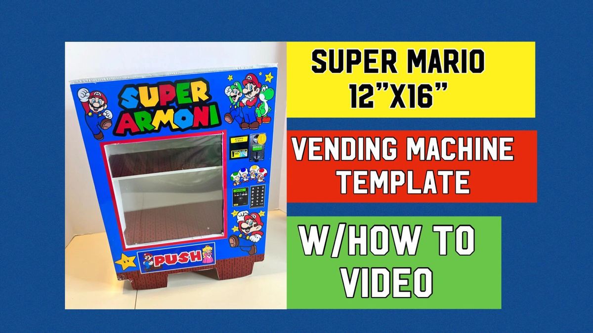 Super Mario Inspired - 12 inch x 16 inch - Custom Vending Machine - DIY ...
