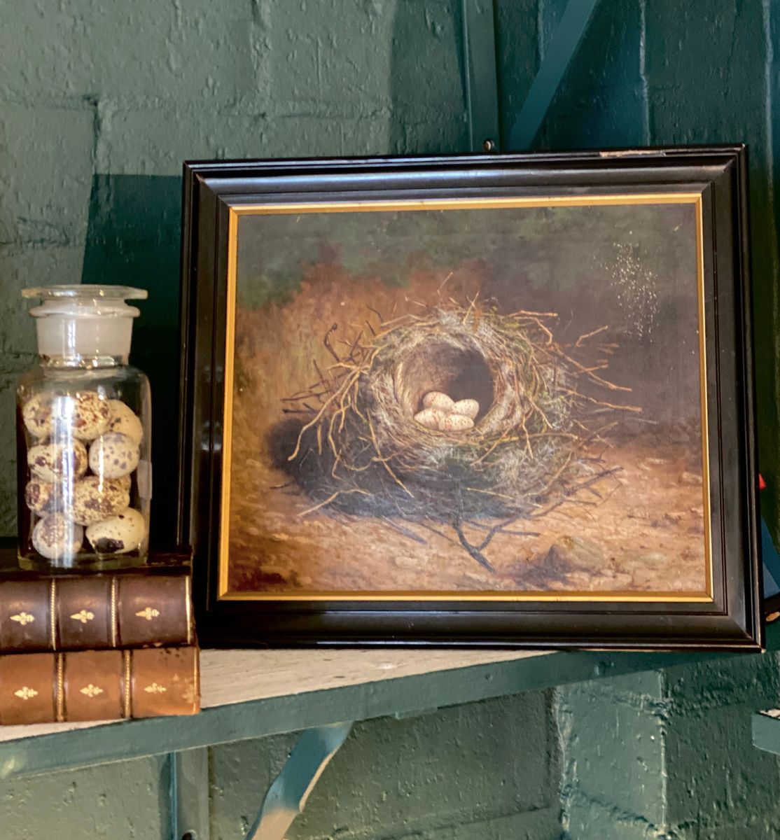 Antique Birds Nest Oil Painting~ British Artist Benjamin Hold (1858 –1917)