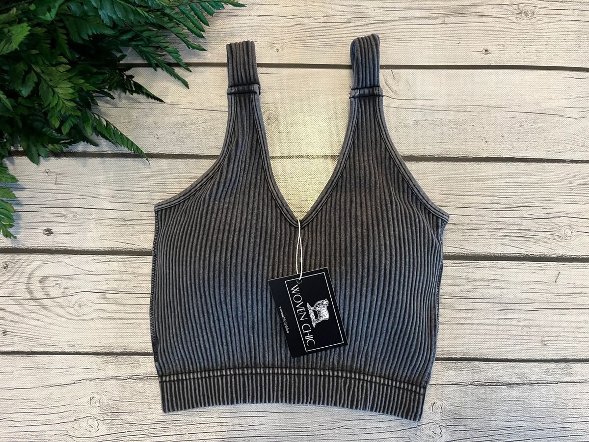 Ash Black Cropped Bra